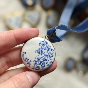 Tiny Watercolor Set Inside Hand Painted Vintage Locket made With ...