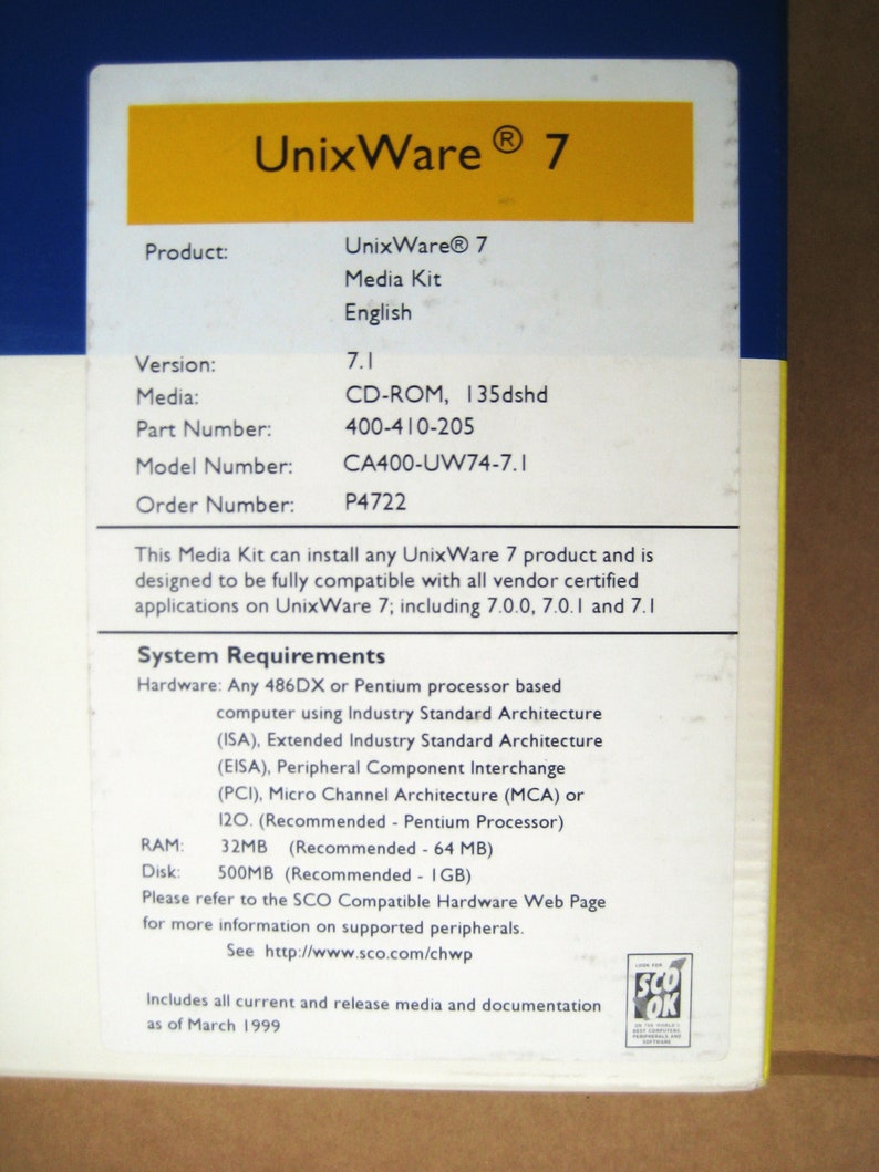 Unixware 7 Media Kit 1999 - Etsy Unixware 7 Media Kit 1999 - Etsy