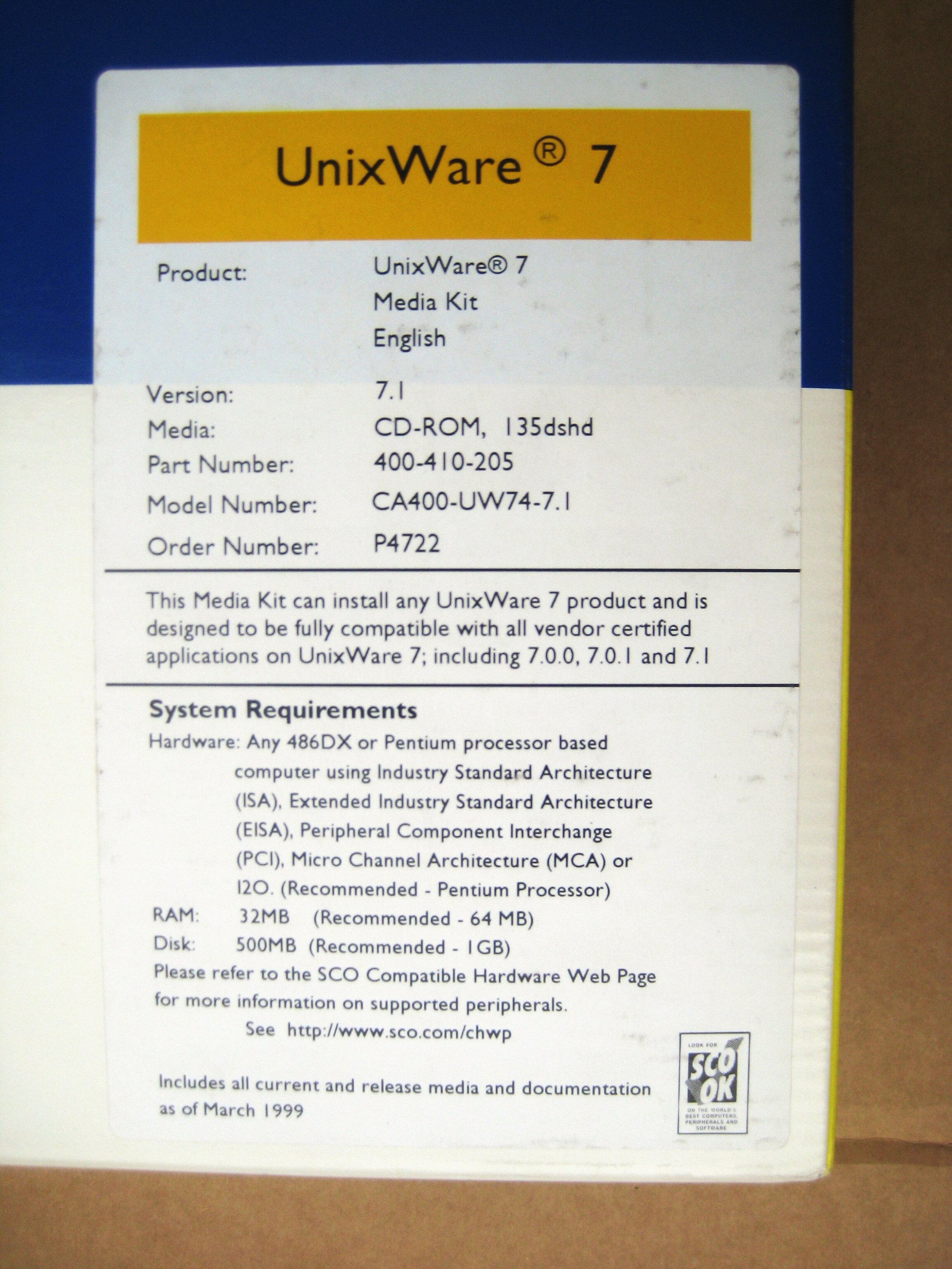 Unixware 7 Media Kit 1999 - Etsy
