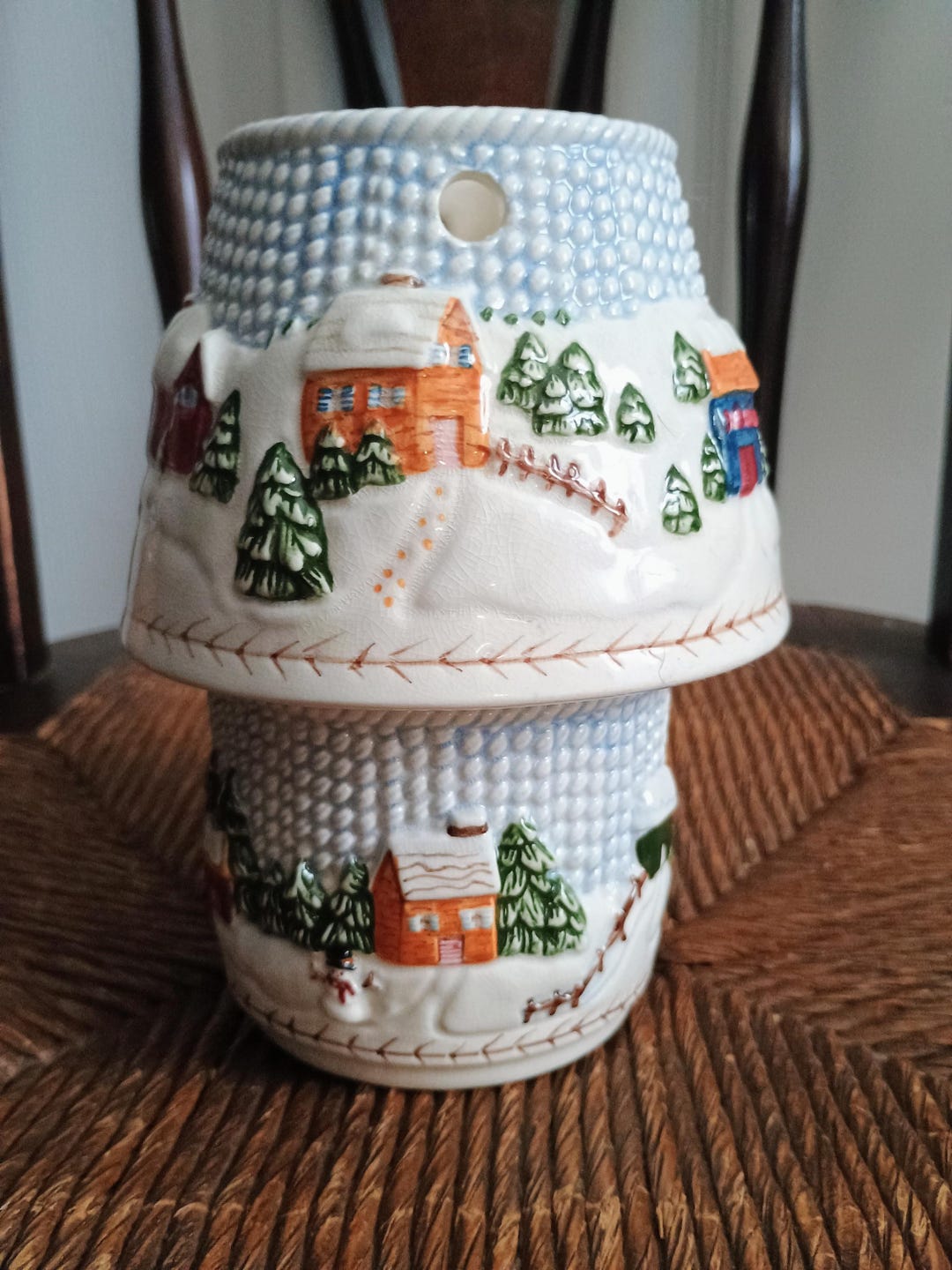 Russ Berrie and Co Small Winter Snow Scene Votive Holder With Shade - Etsy