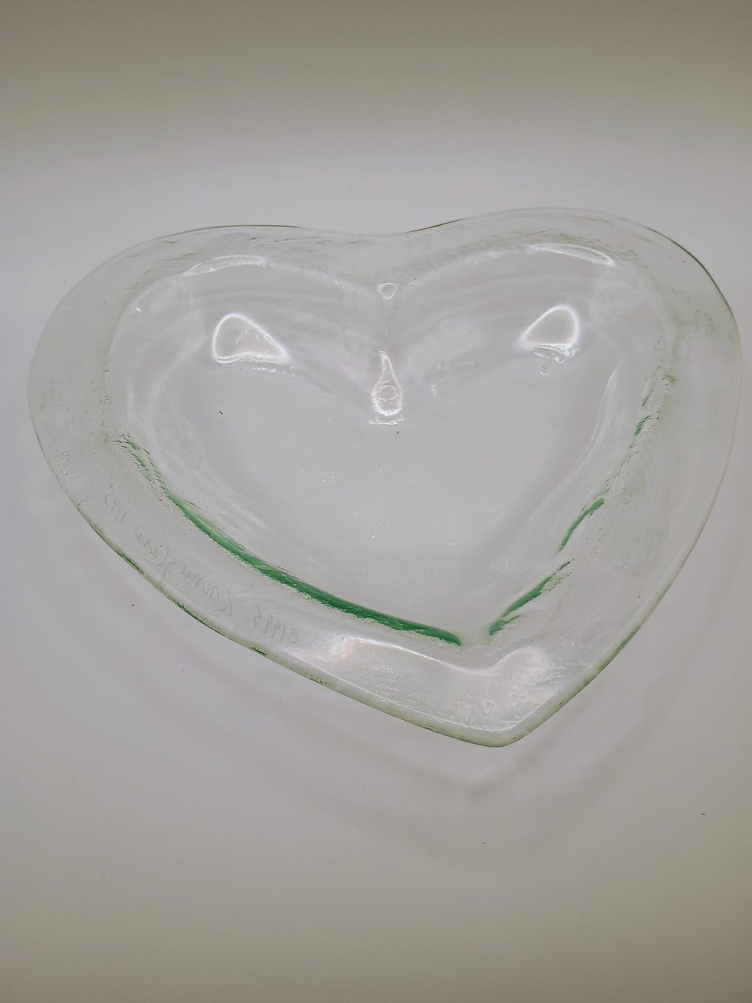 Clear Annie Glass Heart Dish 1995 - Etsy