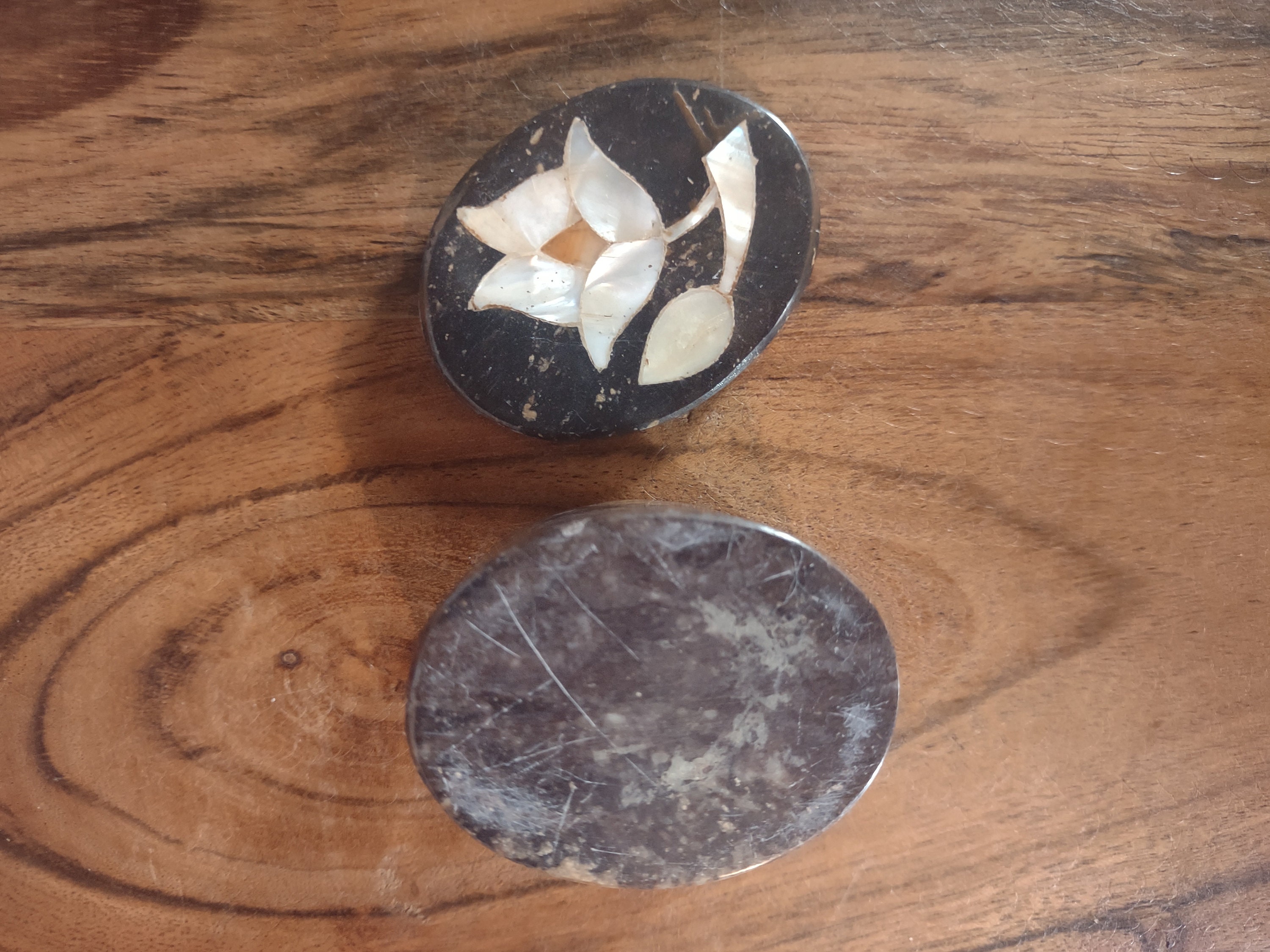 Carved Stone Mother of Pearl Abalone Shell Trinket Box - Etsy