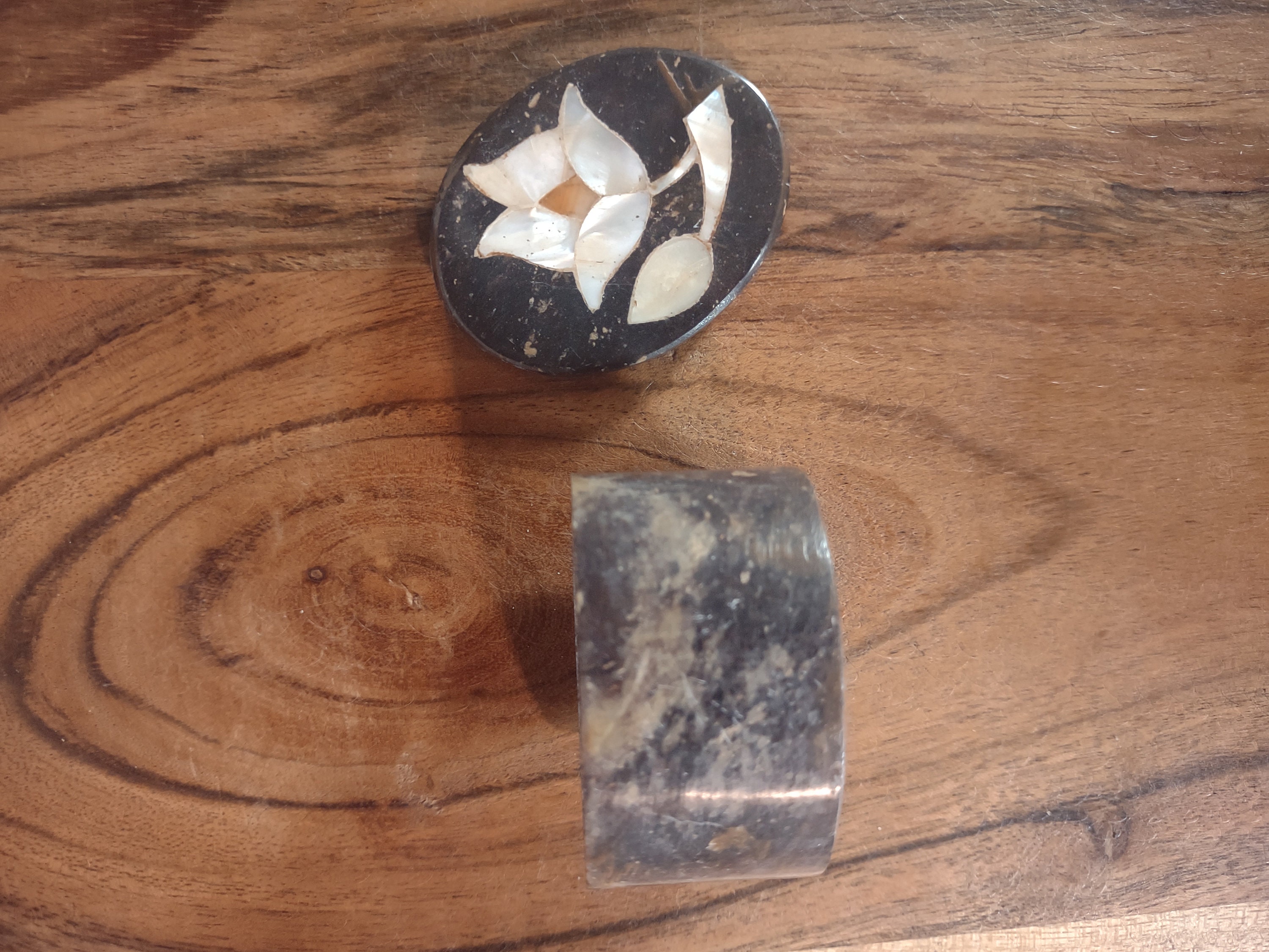 Carved Stone Mother of Pearl Abalone Shell Trinket Box - Etsy