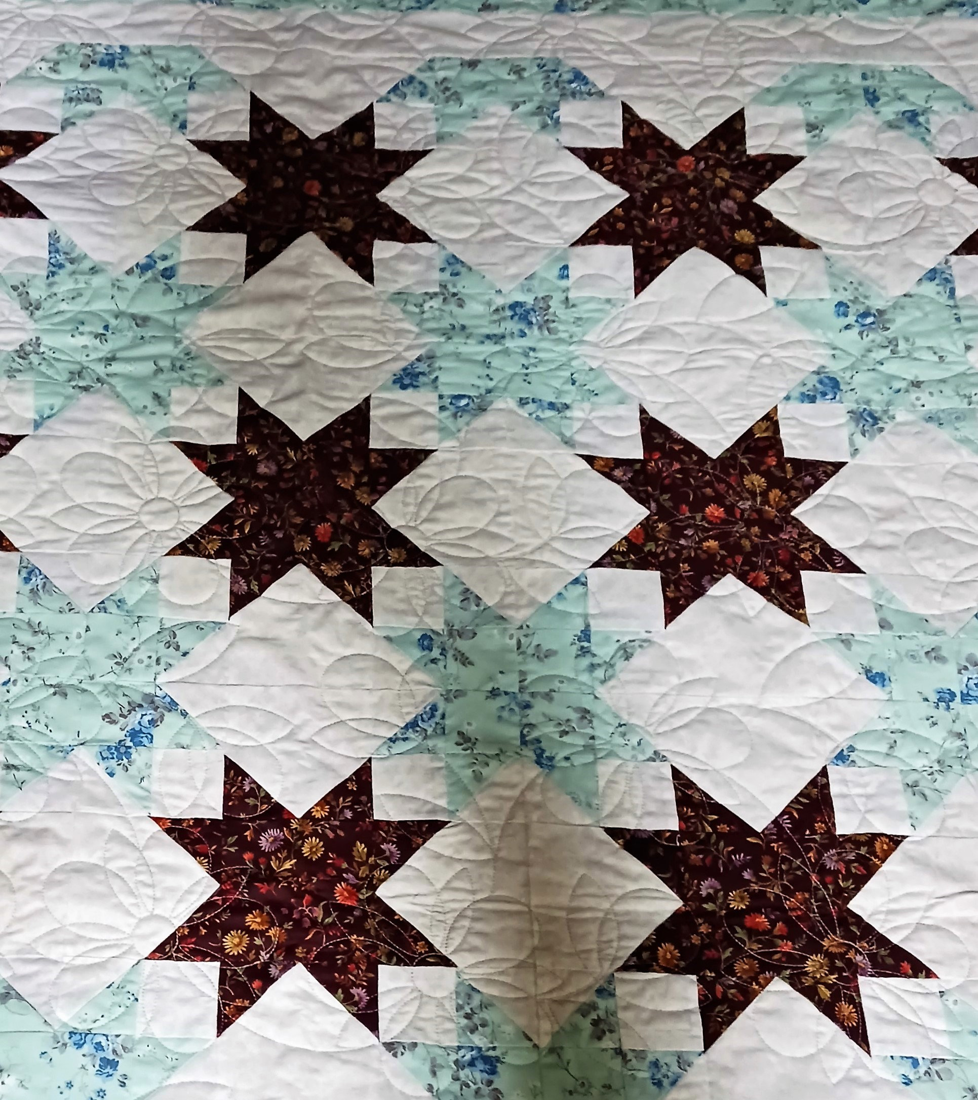Sky Blue and Maroon Stars Quilt - Etsy
