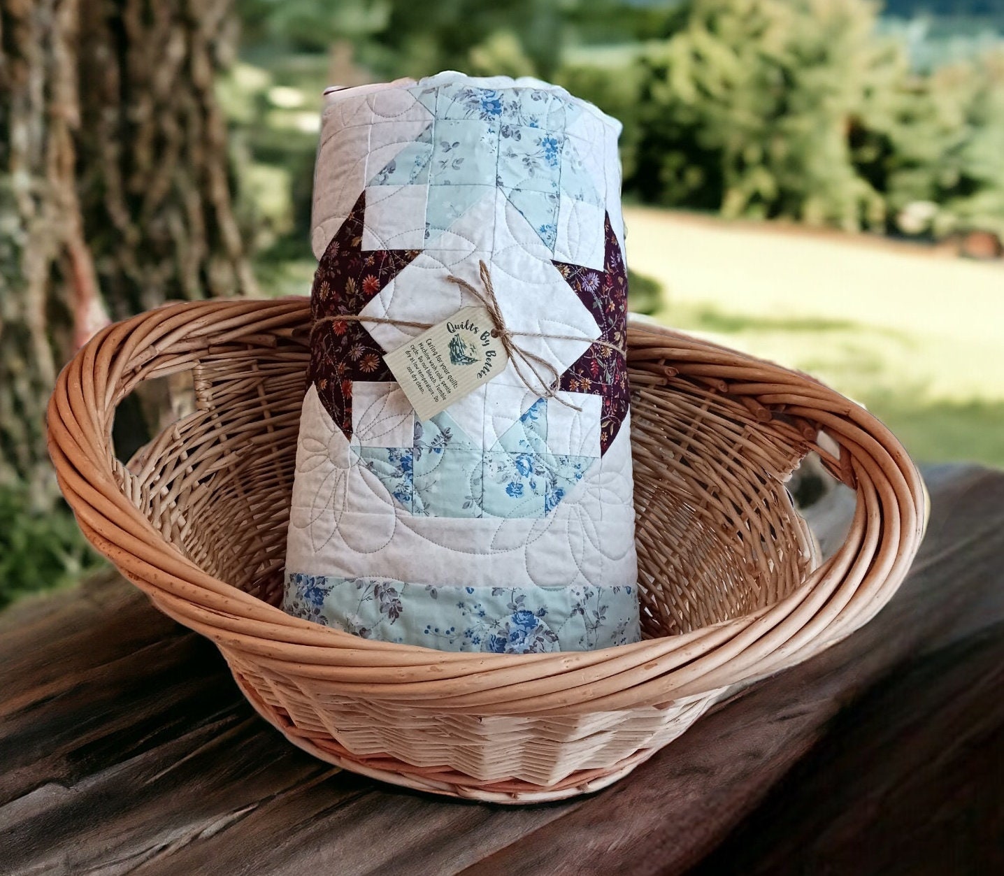 Sky Blue and Maroon Stars Quilt - Etsy