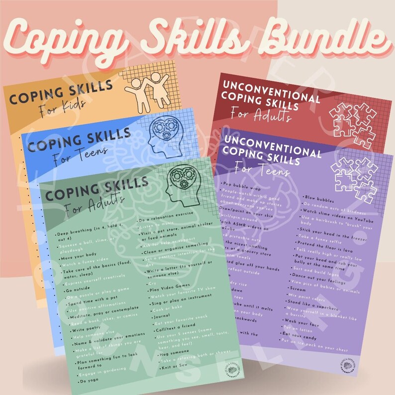 Printable Coping Skills Bundle for Kids, Teens, & Adults - Etsy