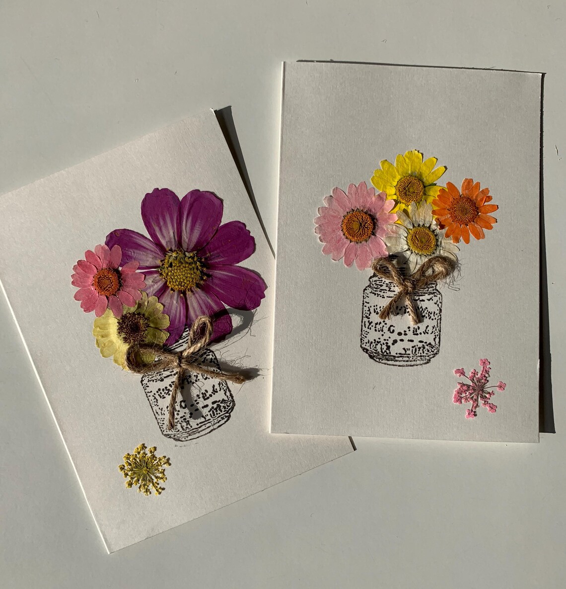 Pressed Flower Card, Flower Card, Blank Cards, Real Flowers Cards ...
