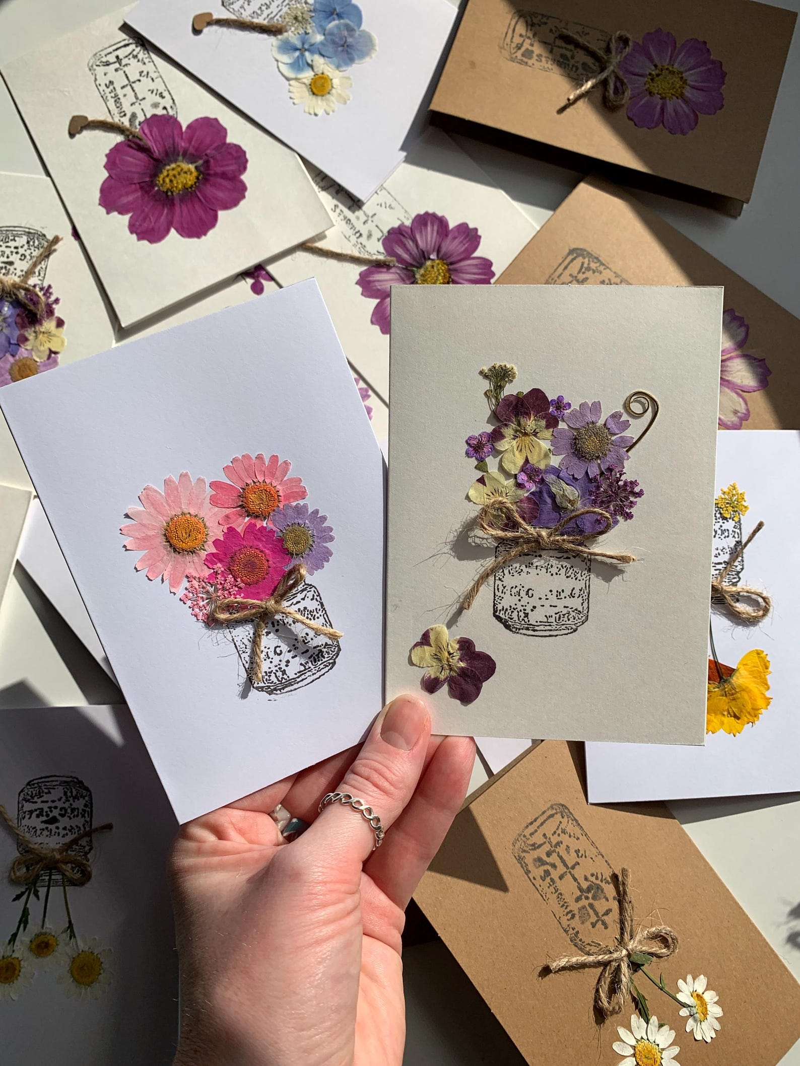 Pressed Flower Card, Real Flowers Cards, Handmade Card, Cards for a ...