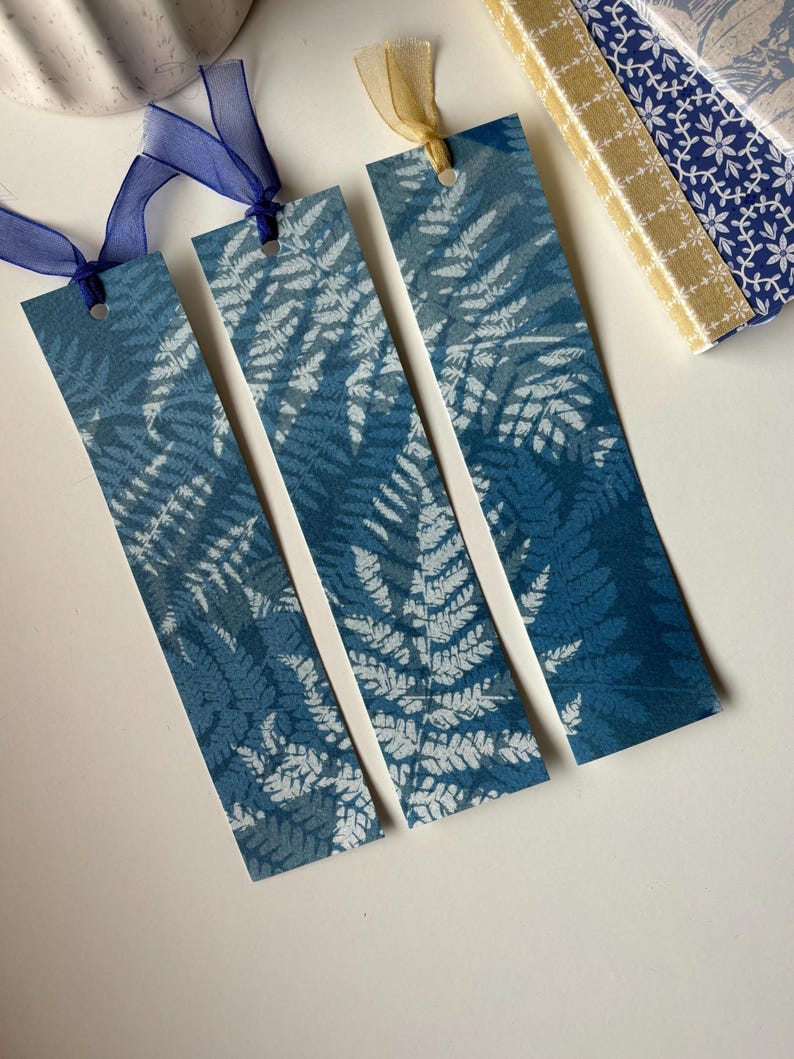 Handmade, Set of 4 Cyanotype Bookmarks, Botanical Floral Design - Etsy ...