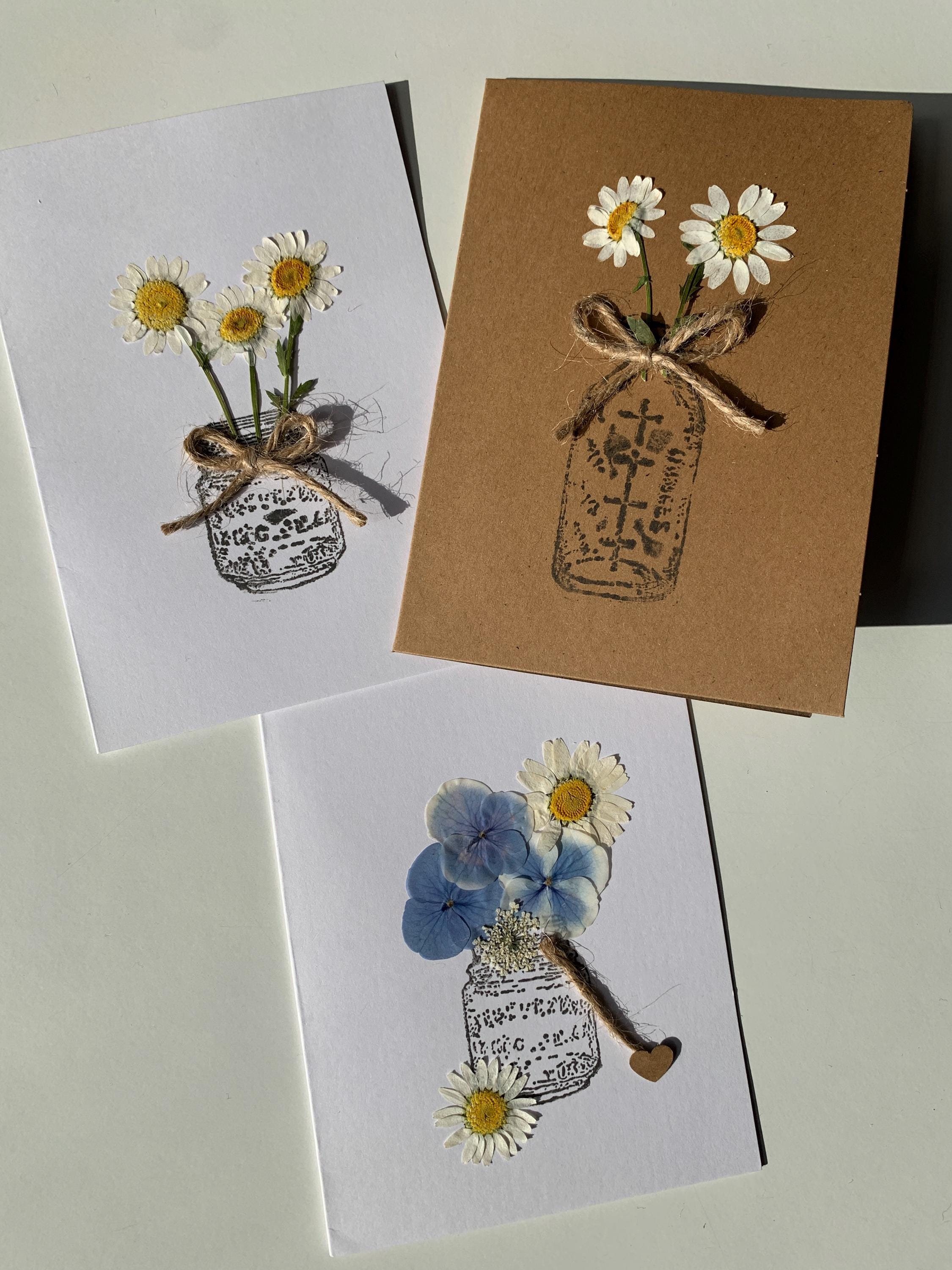 Pressed Flower Card, Flower Card, Blank Cards, Real Flowers Cards ...
