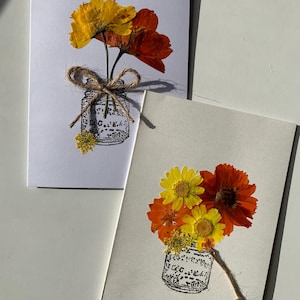Pressed Flower Card, Real Flowers Cards, Handmade Card, Cards for a ...