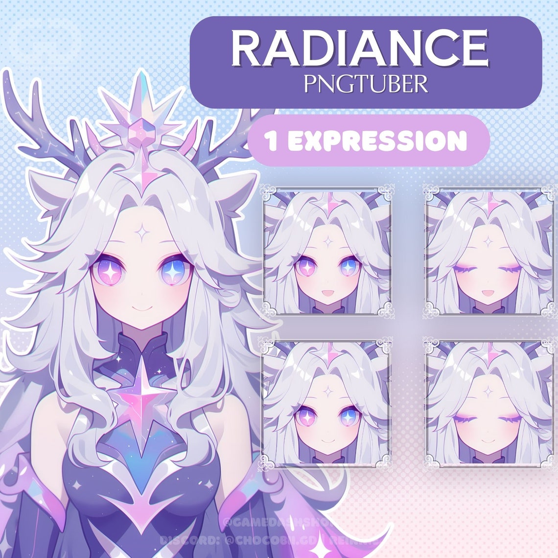 Pngtuber Radiance Vtuber Avatar for Gaming Streaming Premade Png Tuber ...