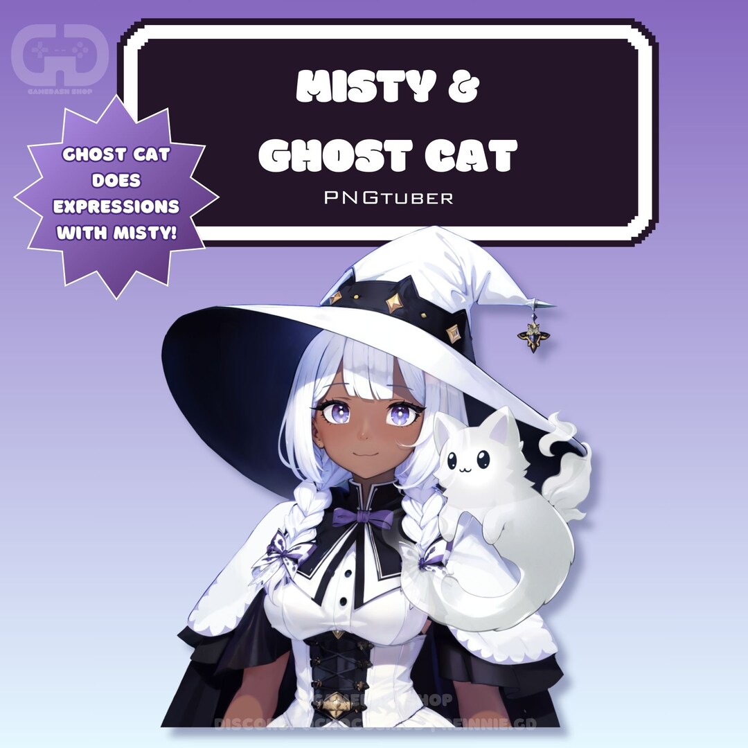 Pngtuber Misty & Ghost Cat | Vtuber Avatar for Gaming Streaming ...