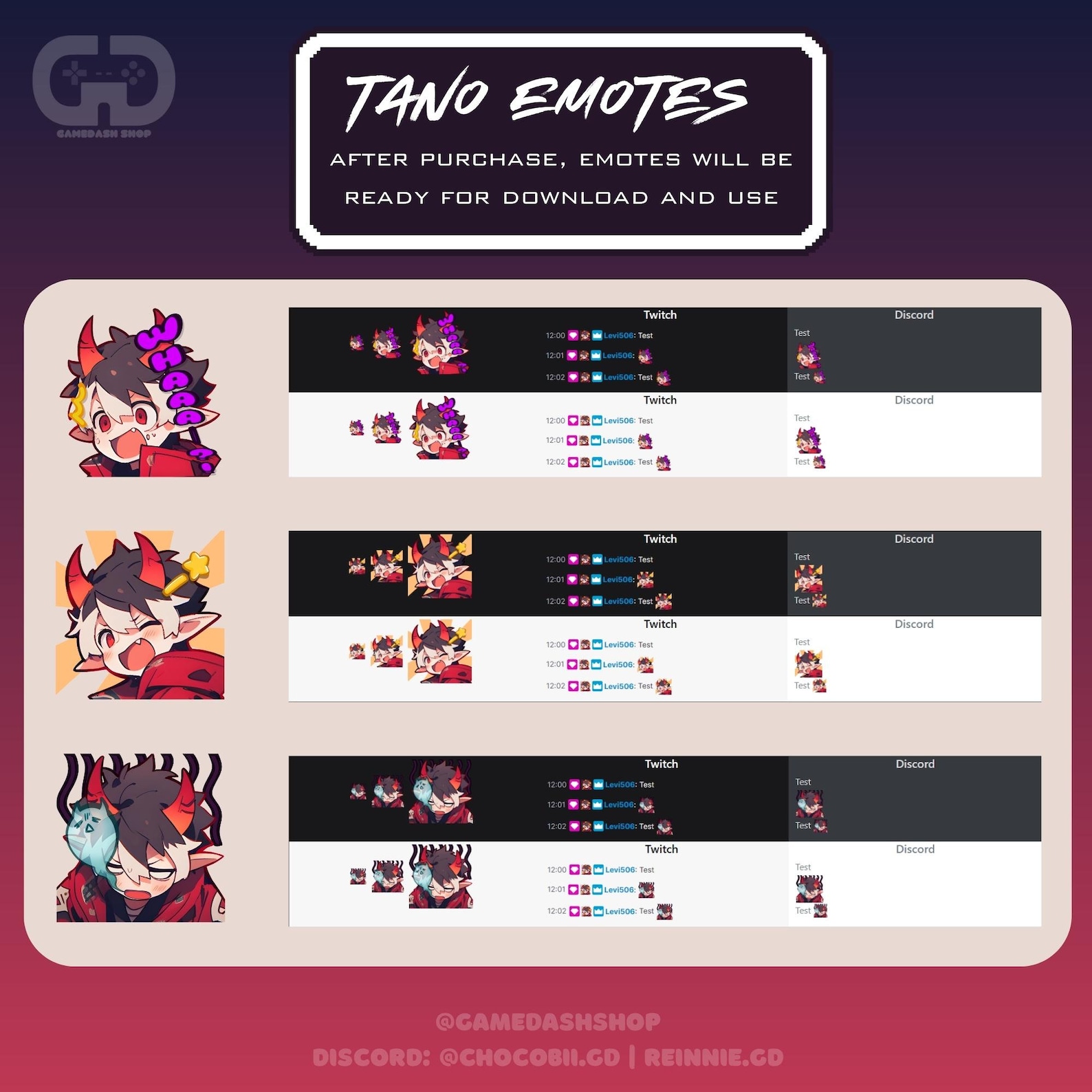 Pngtuber Tano the Oni Gamer WITH EMOTE SET Vtuber Avatar for - Etsy Canada