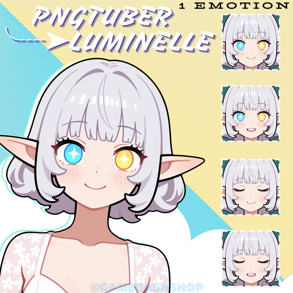 Pngtuber Luminelle Elf Girl | Vtuber Avatar for Gaming Streaming ...