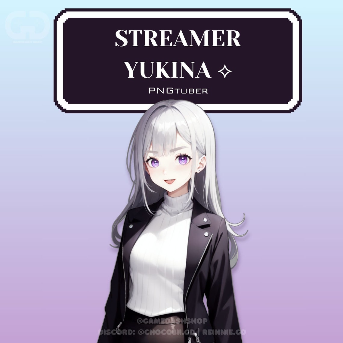Pngtuber Streamer Yukina Vtuber Avatar for Gaming Streaming Premade Png ...