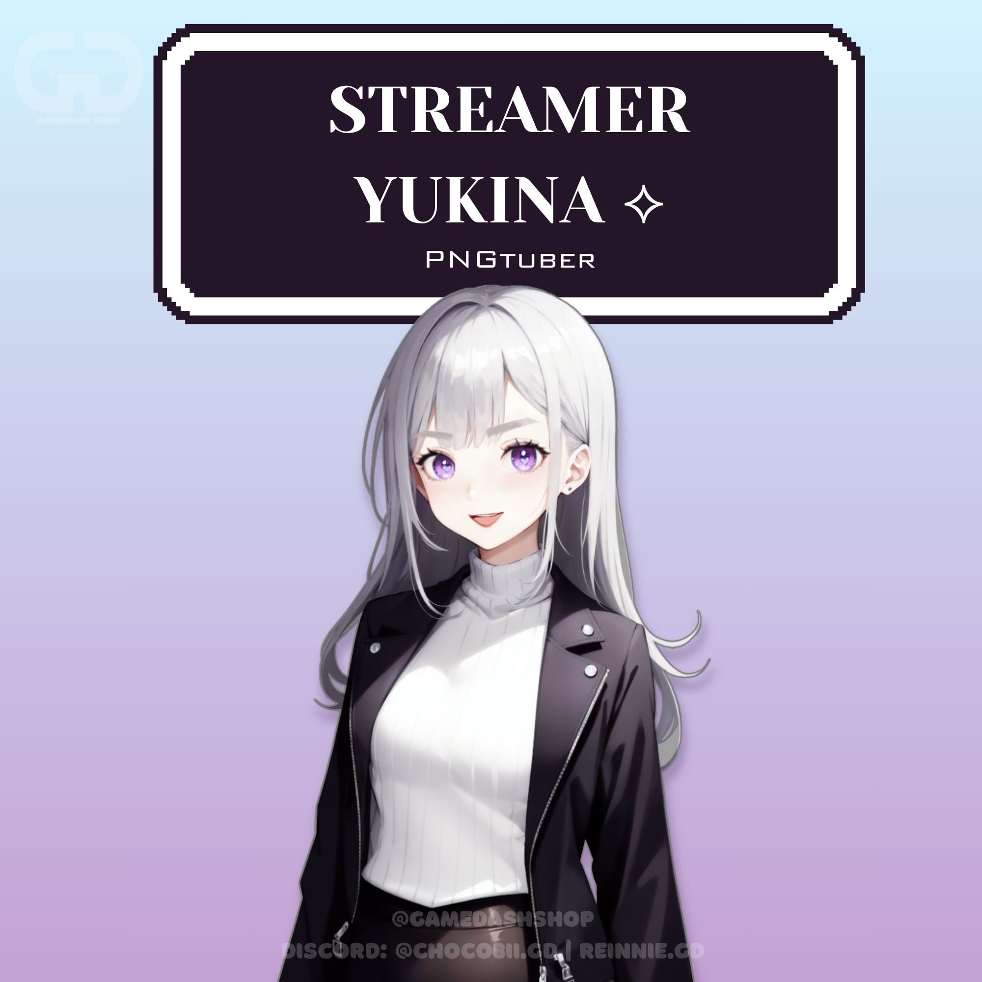 Pngtuber Streamer Yukina | Vtuber Avatar for Gaming Streaming | Premade ...