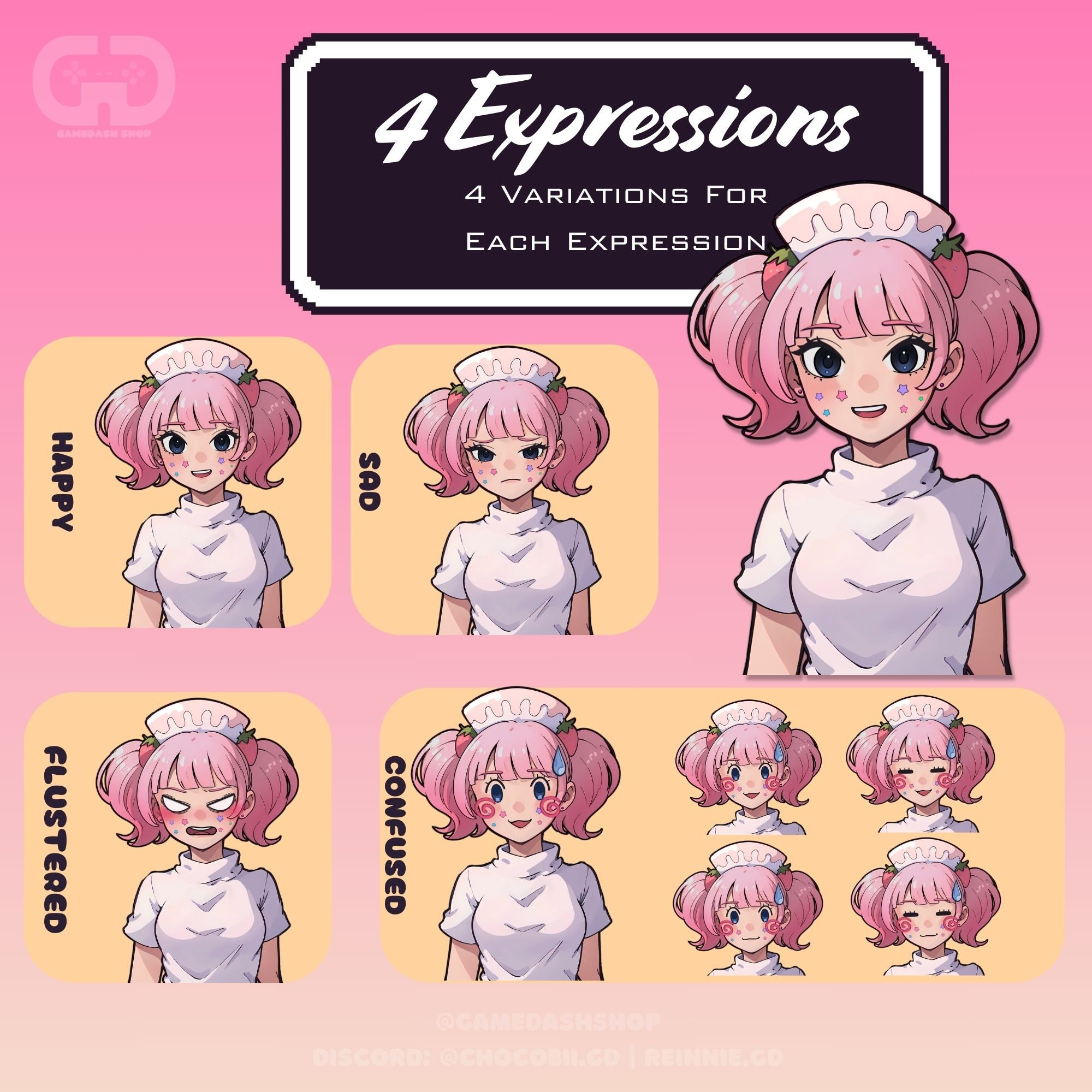 Pngtuber Berry Momo WITH EMOTE SET | Vtuber Avatar for Gaming Streaming ...