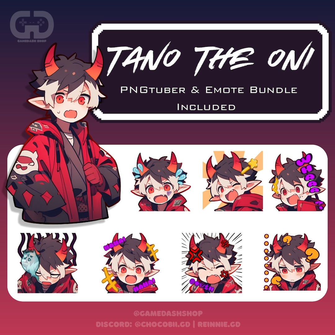 Pngtuber Avatar + Emote Pack – Tano Premade Streaming Character for ...