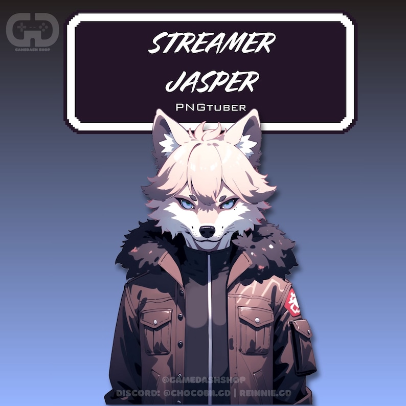 Pngtuber Streamer Wolf Jasper Vtuber Avatar Fursona for Gaming ...