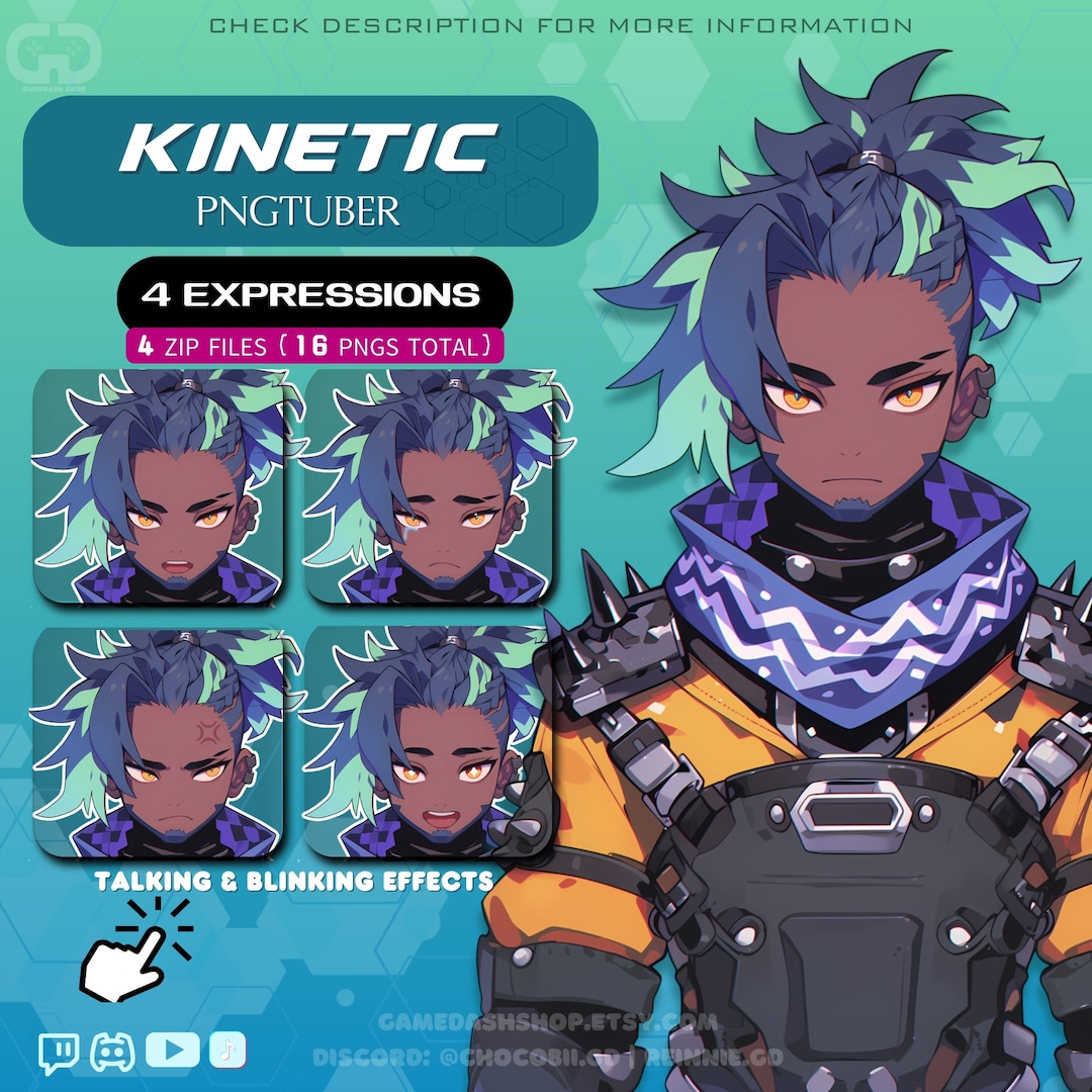 Pngtuber Streamer Kinetic | Vtuber Avatar for Gaming Streaming ...