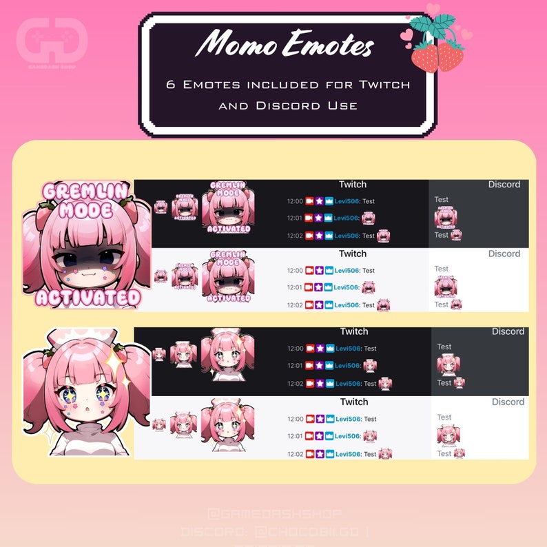 Pngtuber Berry Momo WITH EMOTE SET | Vtuber Avatar for Gaming Streaming ...