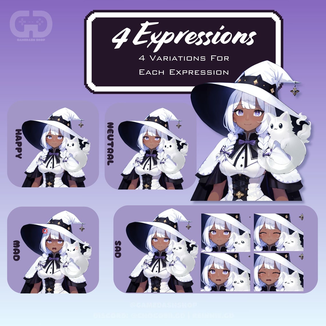 Misty and Ghost Cat Pngtuber Avatar – Premade Streaming Character for ...