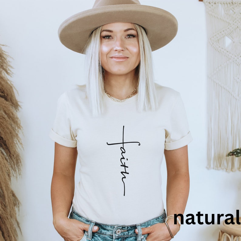 Faith Cross Shirt, Faith Tee, Faith Shirt, Faith Minimalist Tee Shirt ...