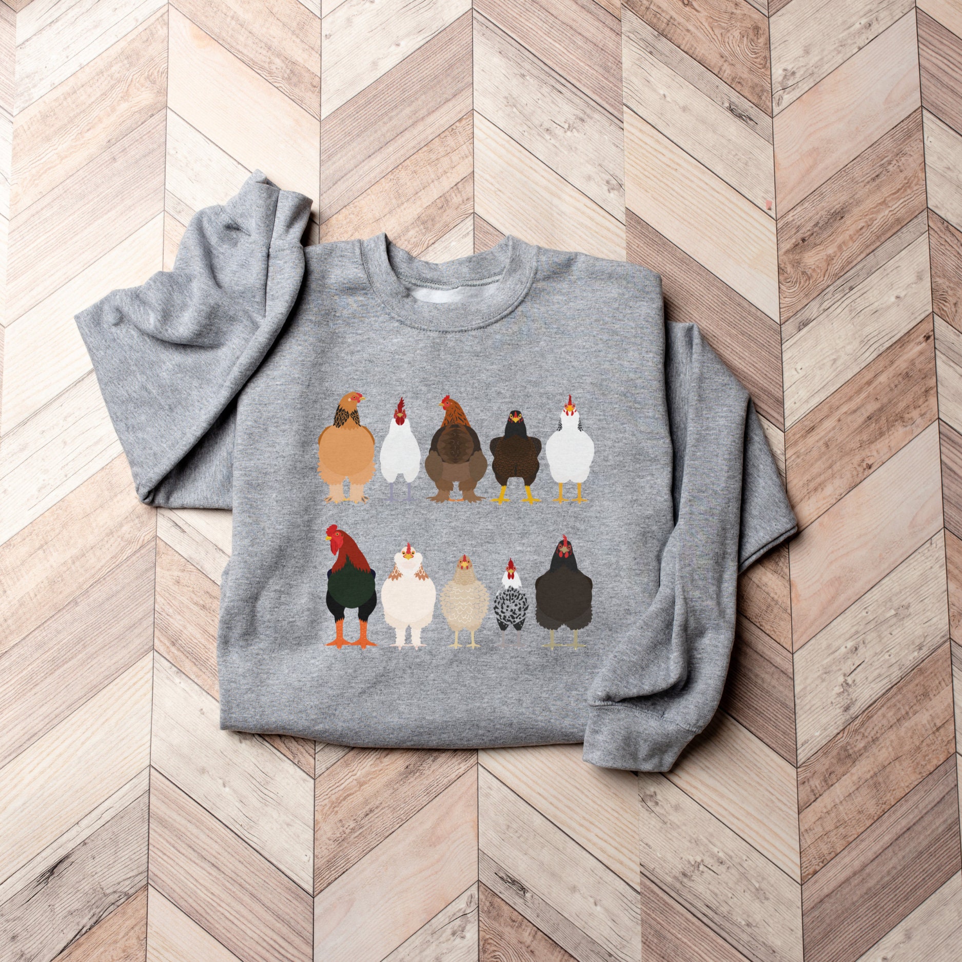 Chicken Sweatshirt Gift for Chicken Lover Sweater for Women Chicken Top ...