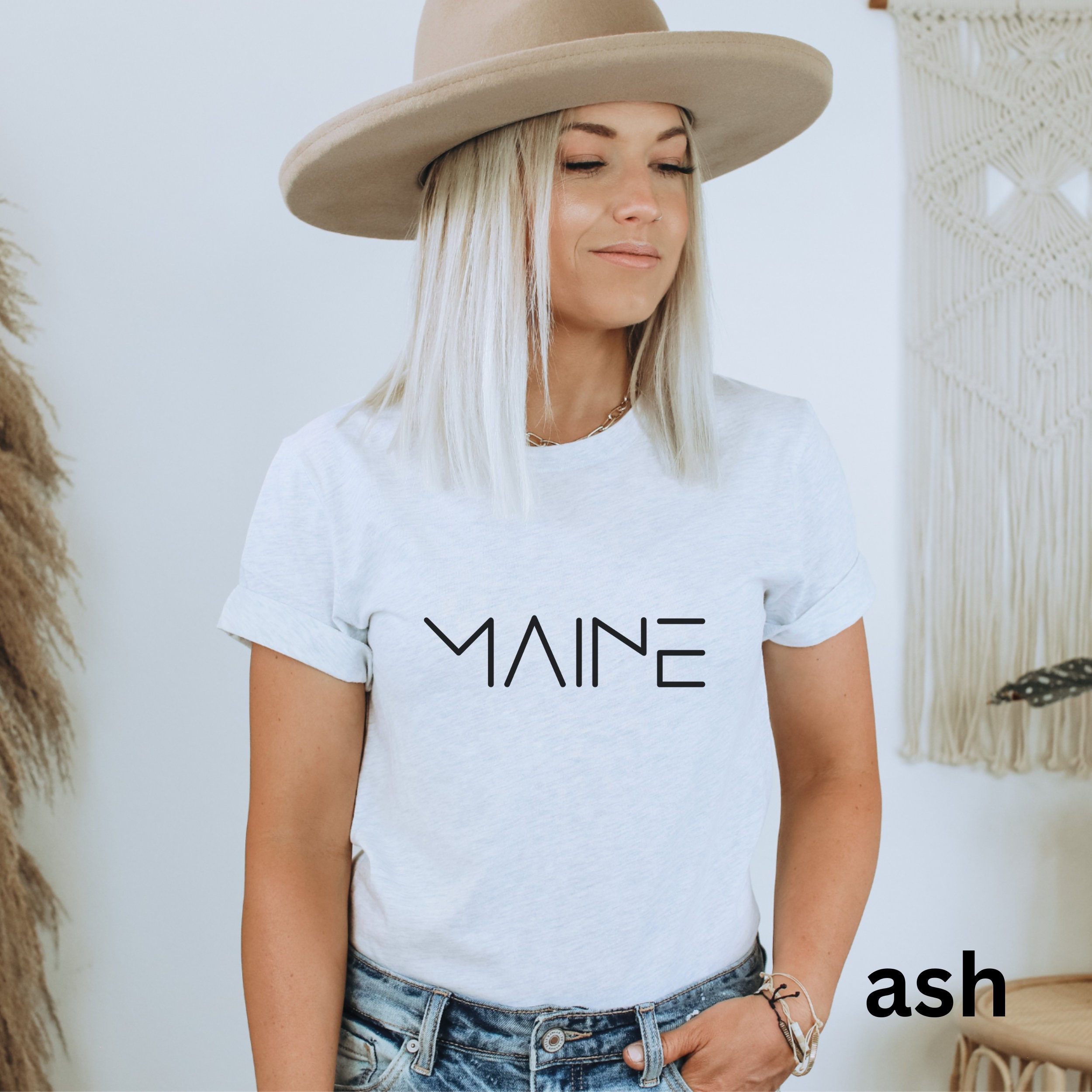 Maine Tee, Maine Shirt, Maine Minimalist Tee Shirt, Maine Top, Maine ...