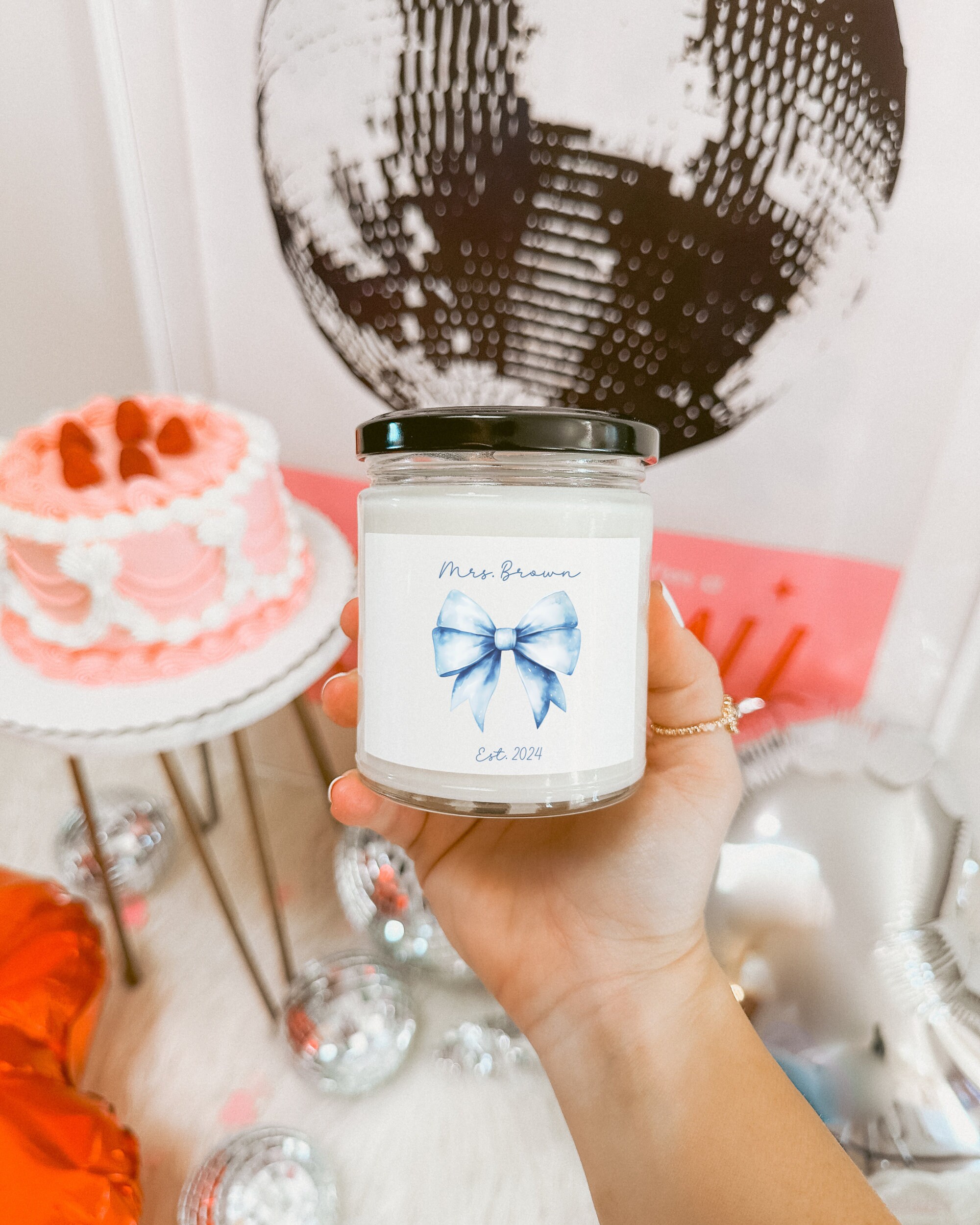 Custom Bridal Shower Mug for Bride Blue Coquette Gift for Bride to Be ...