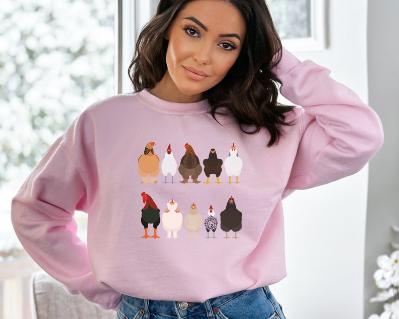 Chicken Sweatshirt Gift for Chicken Lover Sweater for Women Chicken Top ...