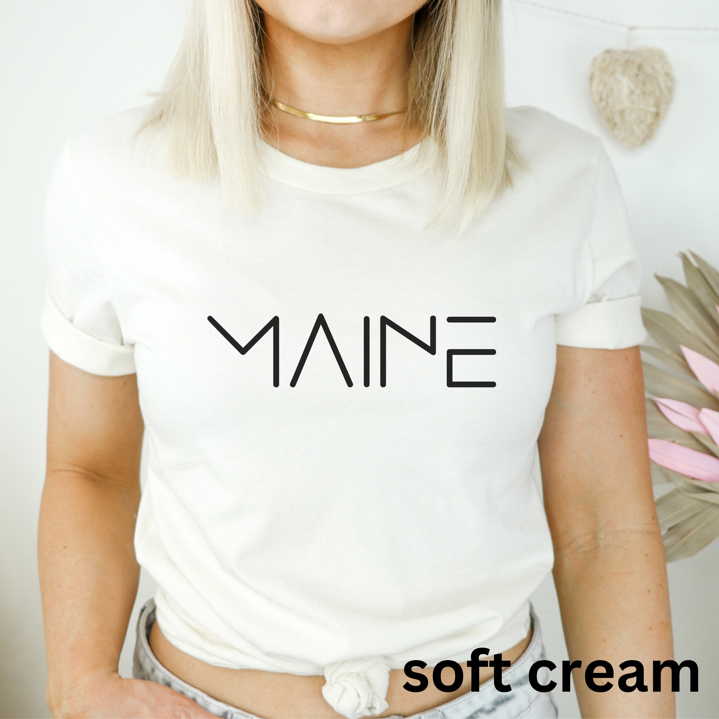 Maine Tee, Maine Shirt, Maine Minimalist Tee Shirt, Maine Top, Maine ...