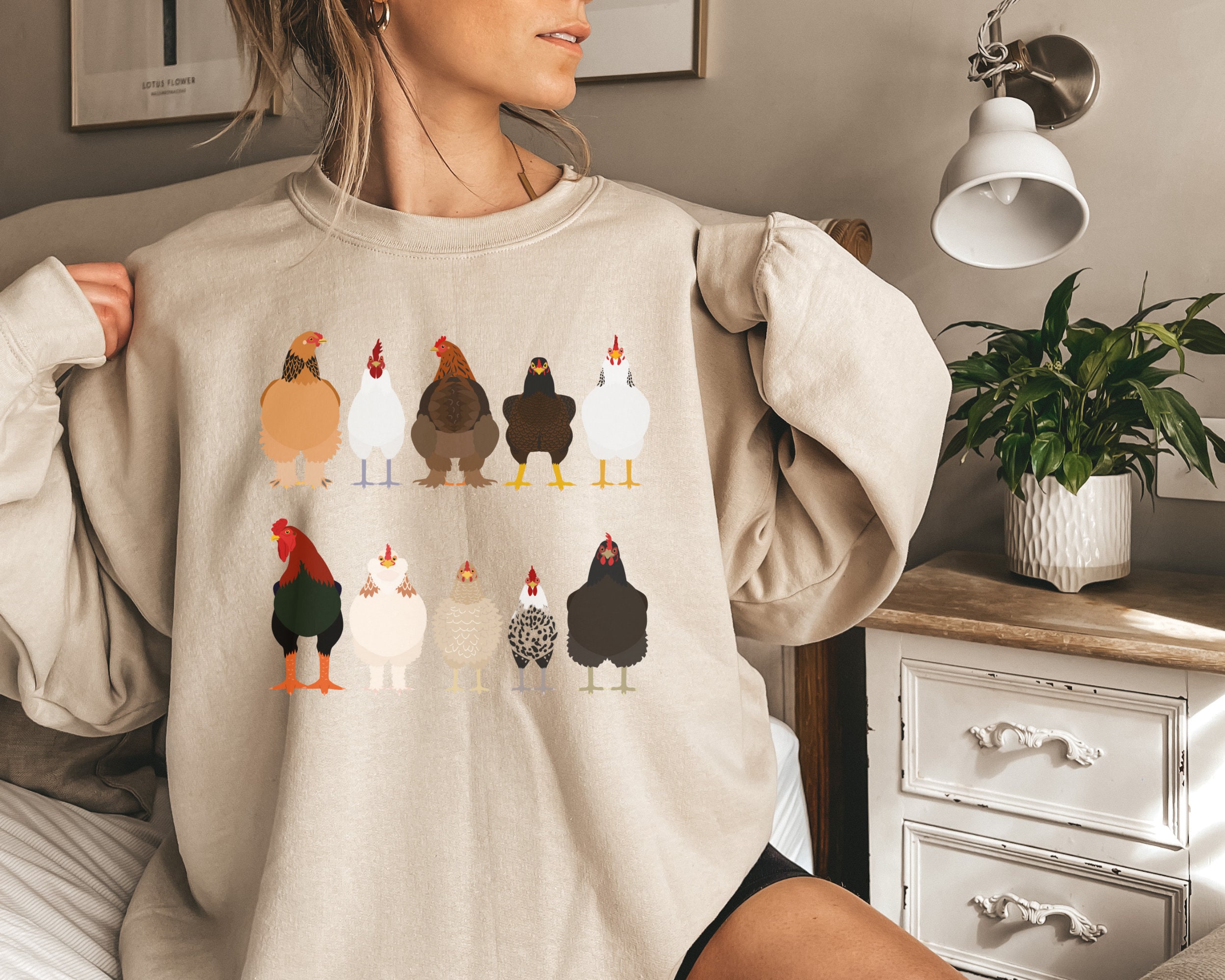 Chicken Sweatshirt Gift for Chicken Lover Sweater for Women Chicken Top ...