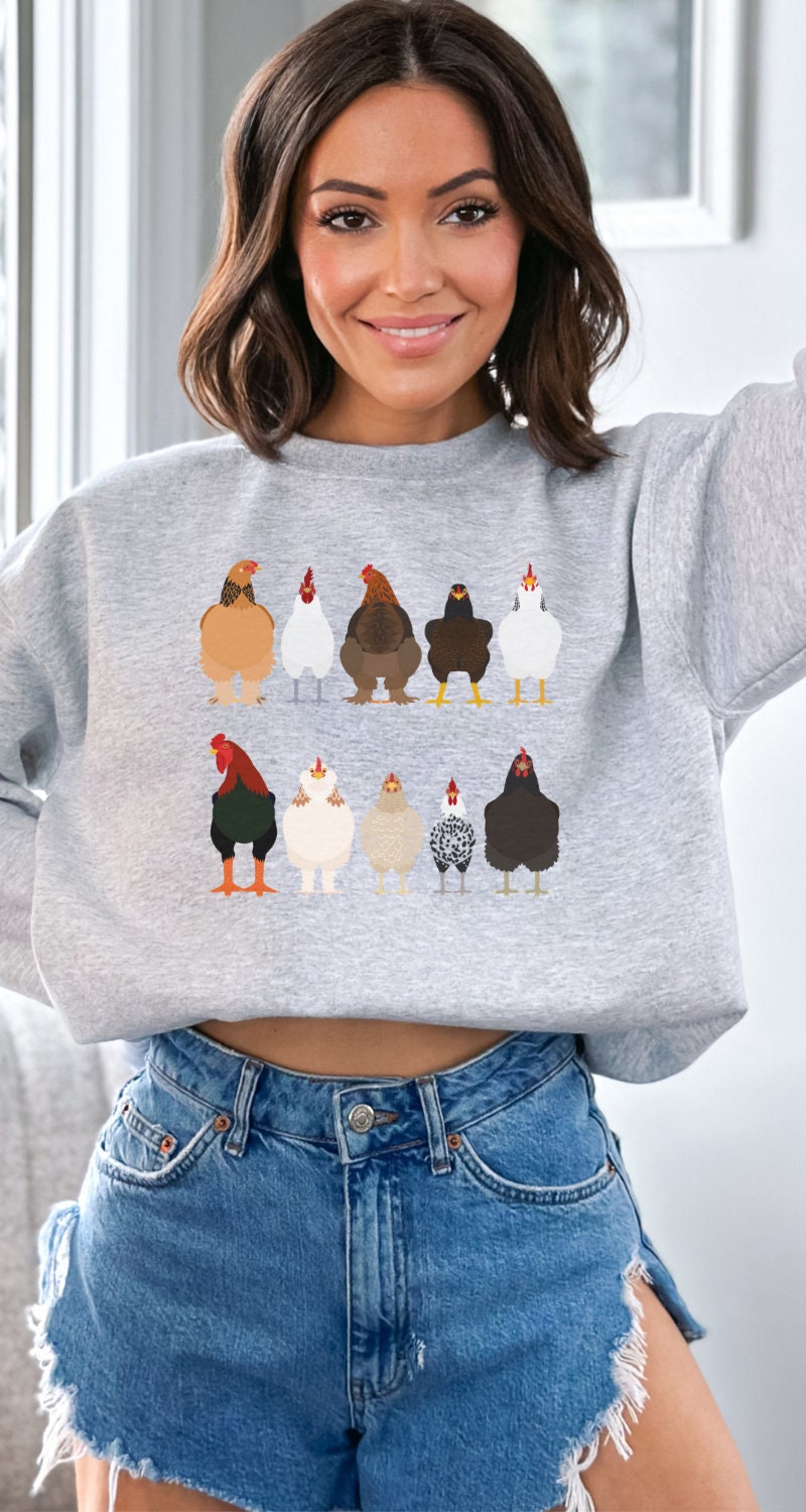 Chicken Sweatshirt Gift for Chicken Lover Sweater for Women Chicken Top ...