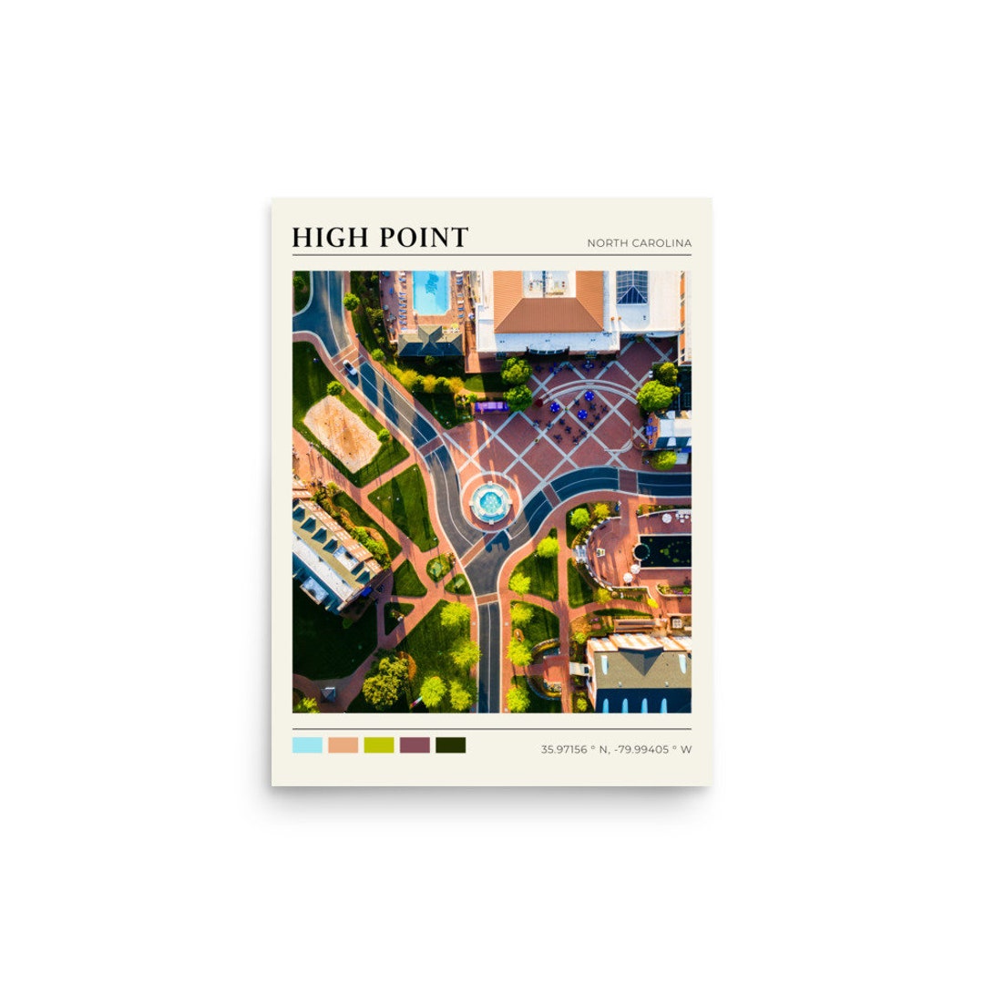 High Point Modern Wall Art Poster Print #1 - 12x16, High Point Photo ...