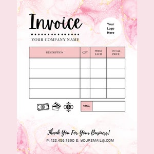 Invoice Template, Receipt Template, Customizable Invoice Template ...