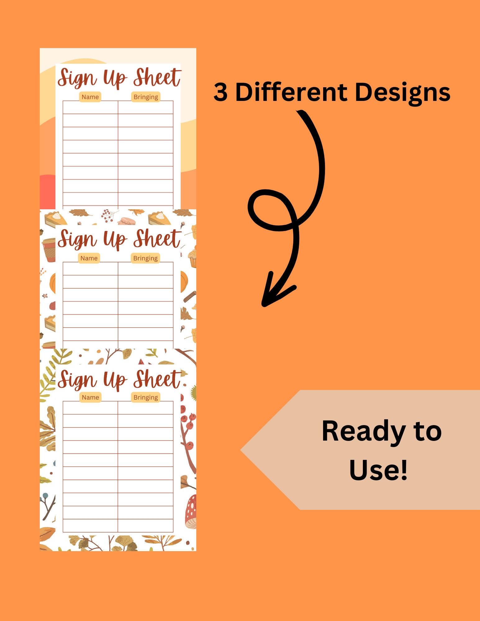 Thanksgiving Potluck Sign-up Sheet, Harvest Party Sign up Sheet ...