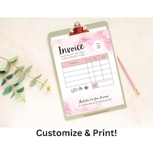 Invoice Template, Receipt Template, Customizable Invoice Template ...