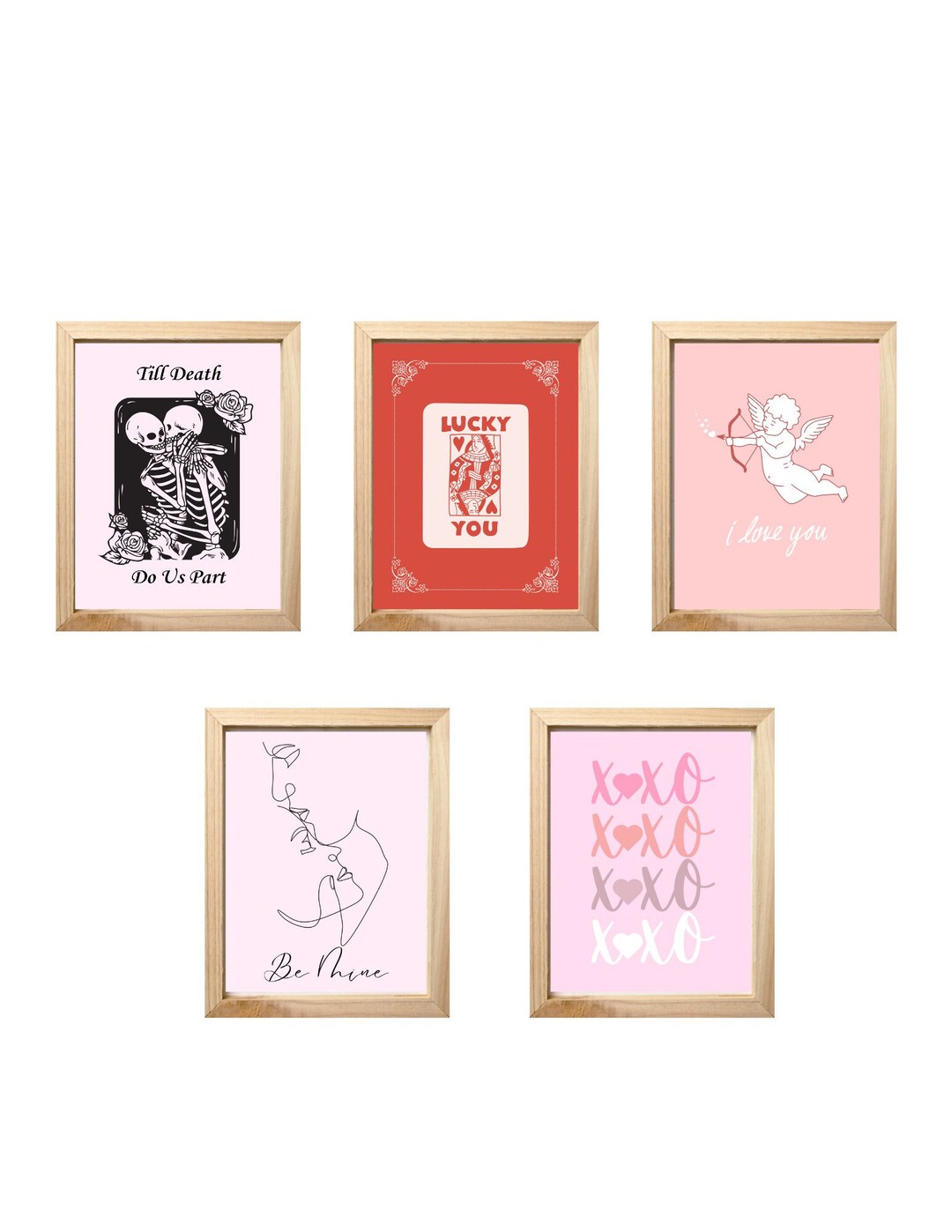 Valentines Day Decor Set of 10 Printables, Valentine Party Decor, Retro ...