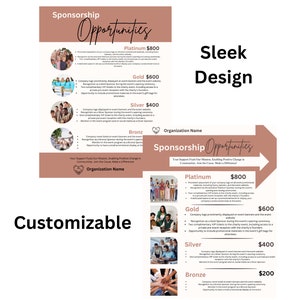 Nonprofit Event Sponsorship Fundraising Flyers Template, Editable ...