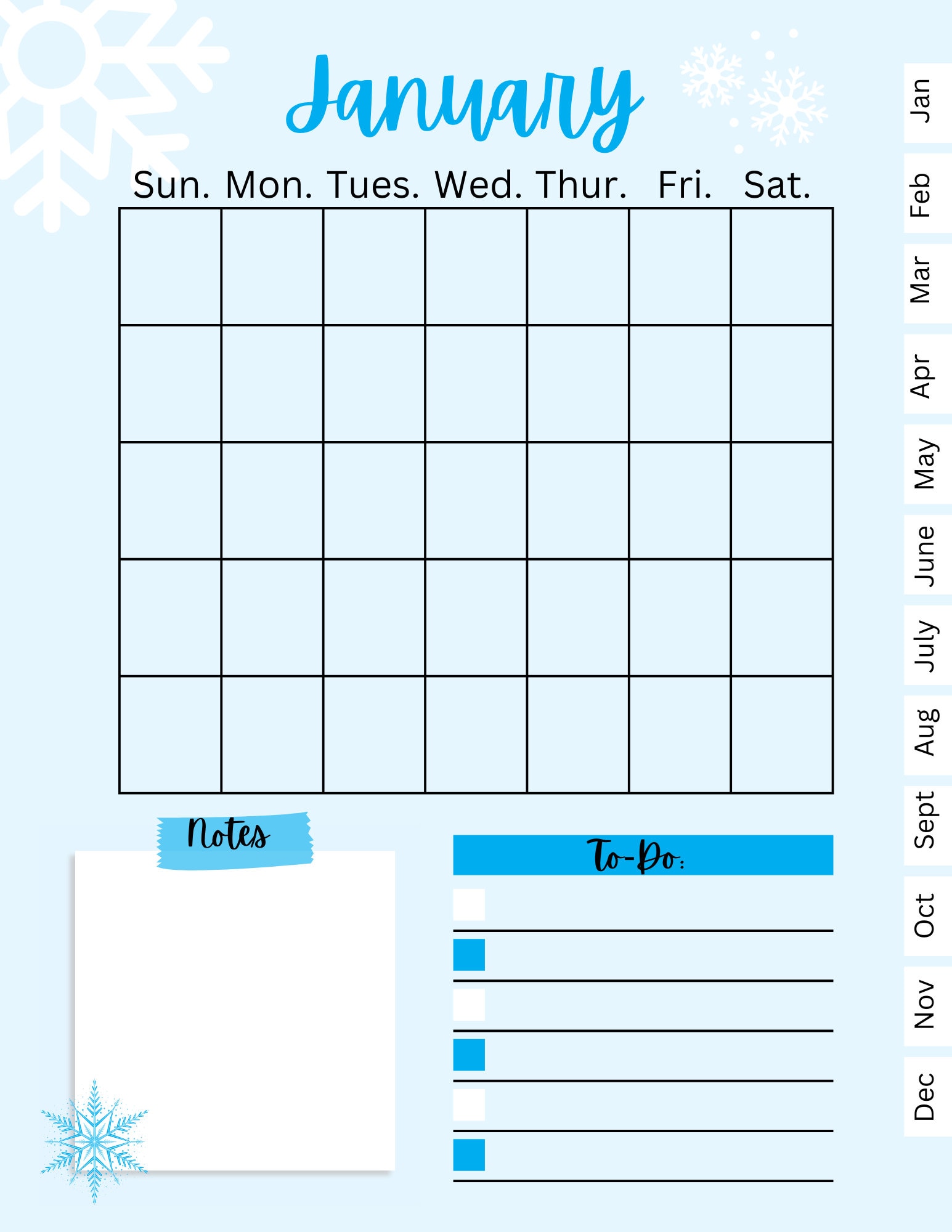 Digital Monthly Planner, Printable Monthly Planner, Printable Planner ...