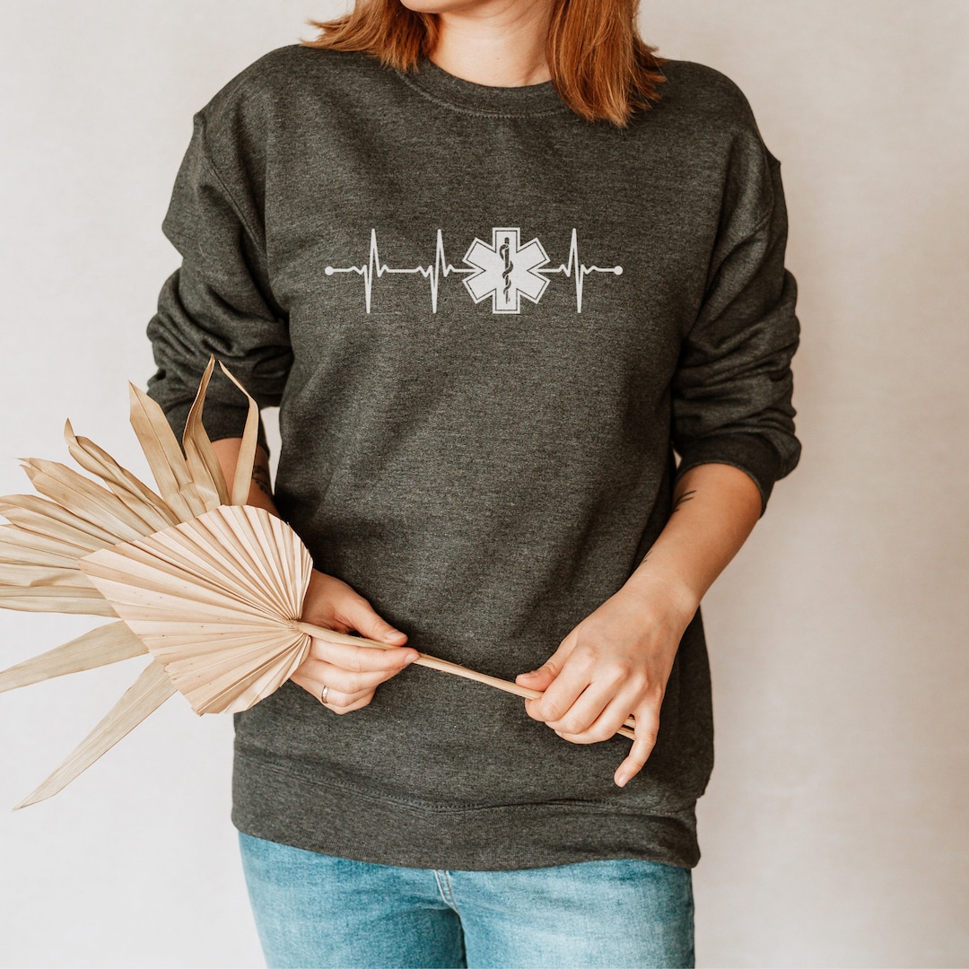 Paramedic Heartbeat Sweatshirt, First Responder Sweater, EMT Sweatshirt ...