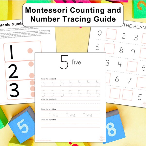 Montessori Learning Number Tracing - Etsy