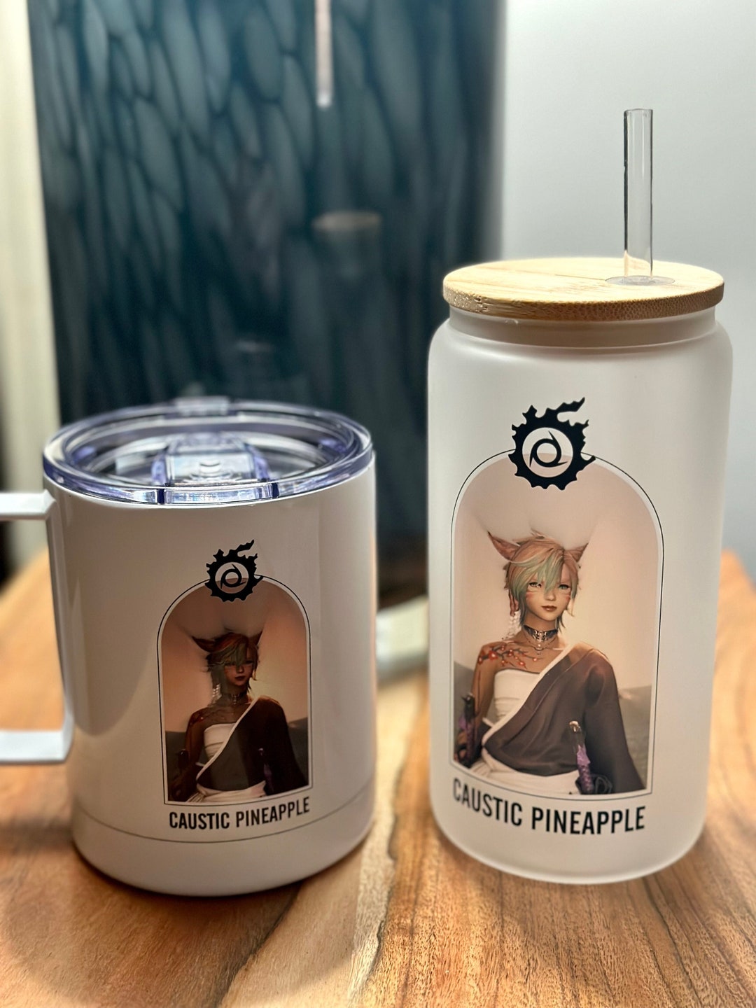 Custom FFXIV Tumbler or Stainless Steel Mug With Character Portrait ...