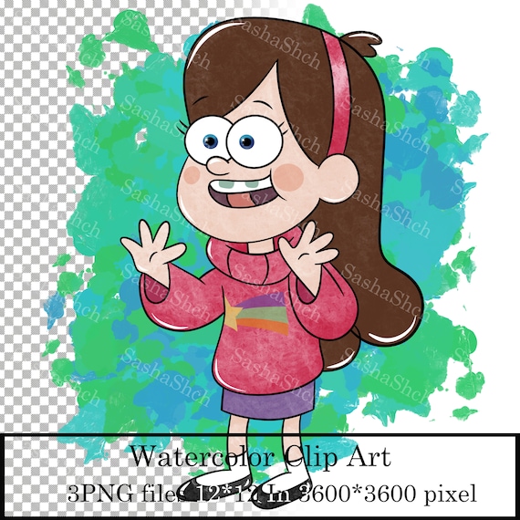 Gravity Falls Gravity Falls Clipart Mabel Pines Watercolor - Etsy