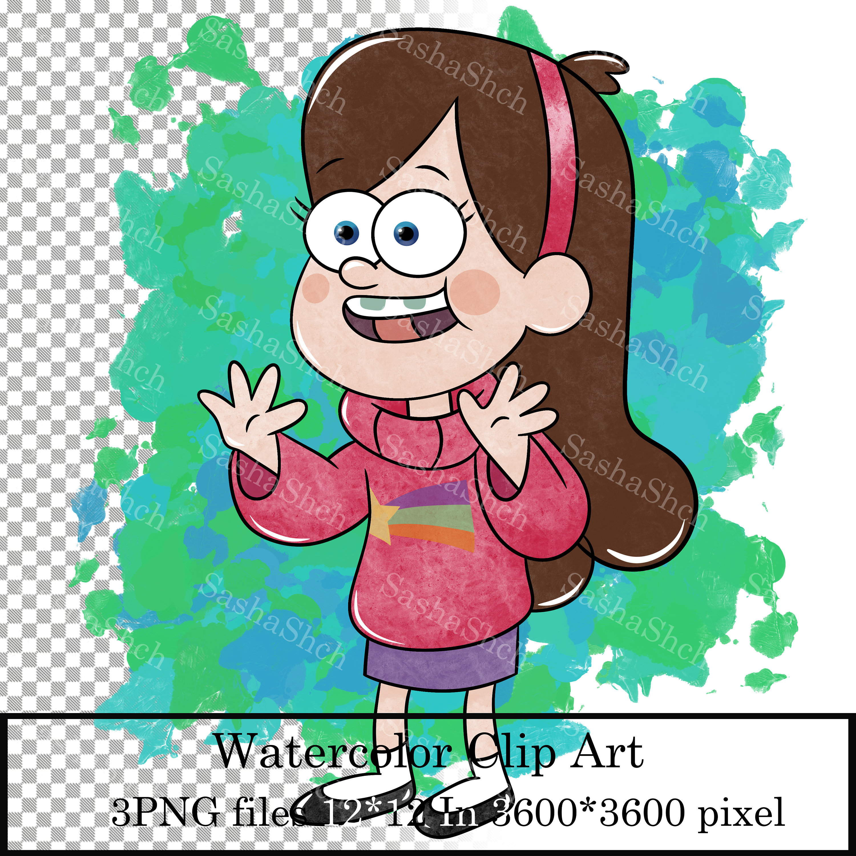 Gravity Falls, Gravity Falls Clipart, Mabel Pines Watercolor Clipart ...