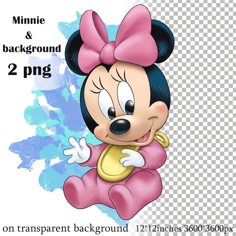 Minnie Mouse Baby PNG, Minnie Mouse Baby Clipart - Etsy