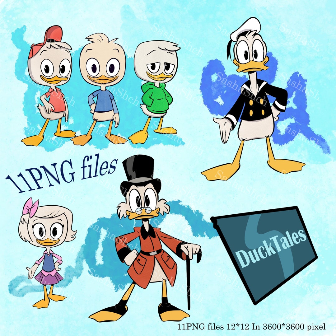 Duck Tales PNG Set, PNG Clipart Set, Scrooge and Friends for Printing ...