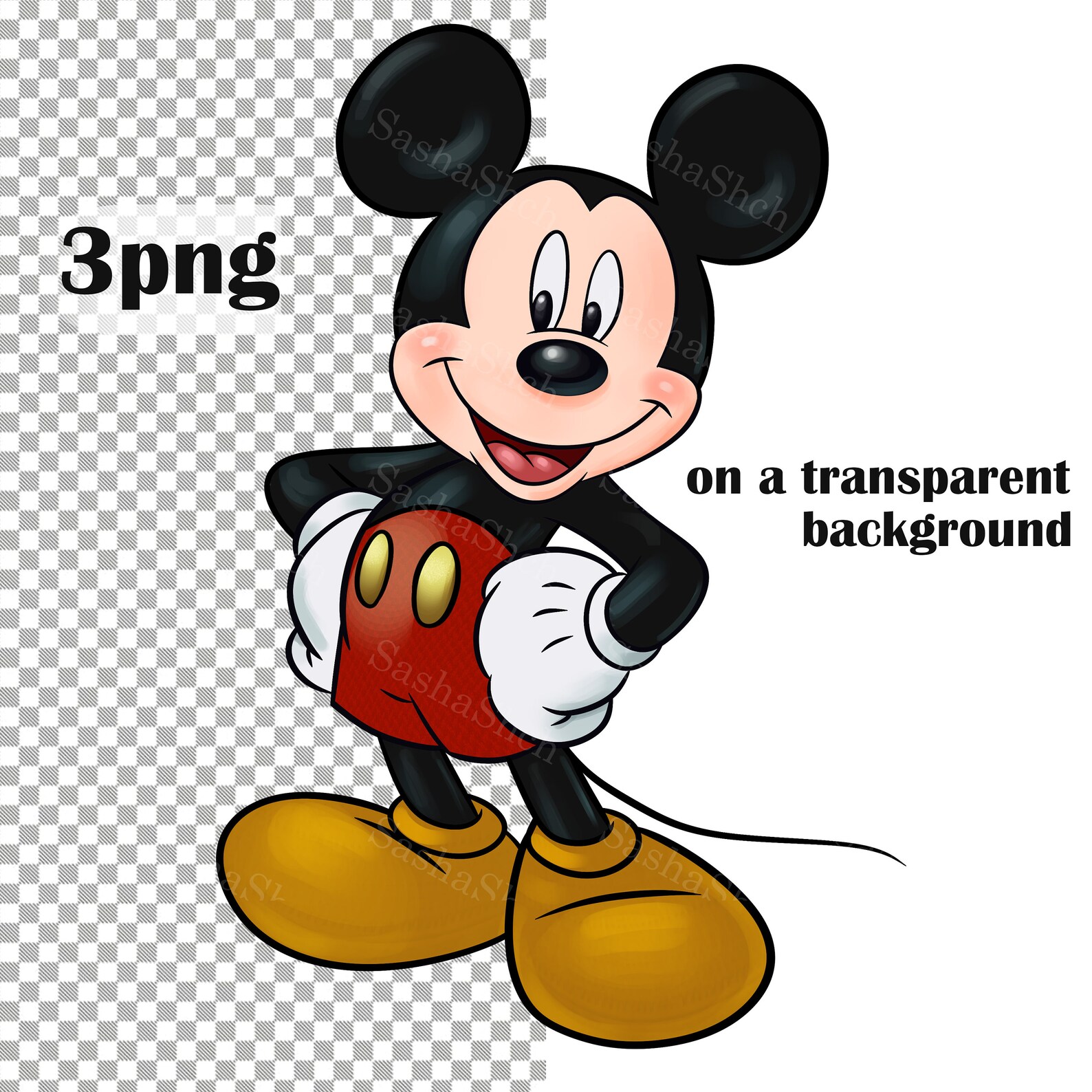 Mickey Mouse PNG, Digital Product, Color Illustrations,mickey Mouse ...
